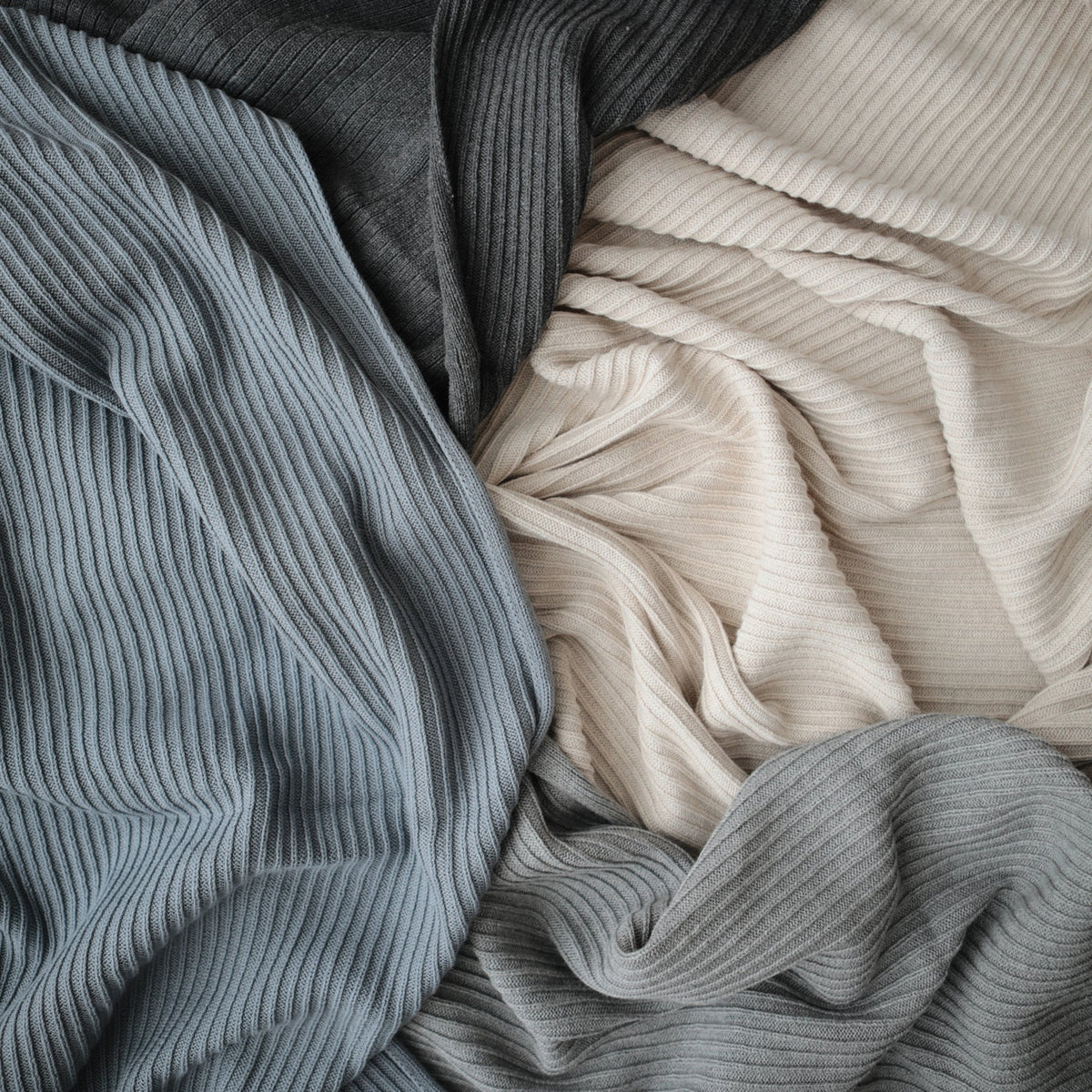 Knitted Ribbed Baby Blanket 100% Organic Cotton Mushie Toddler Lovey ...